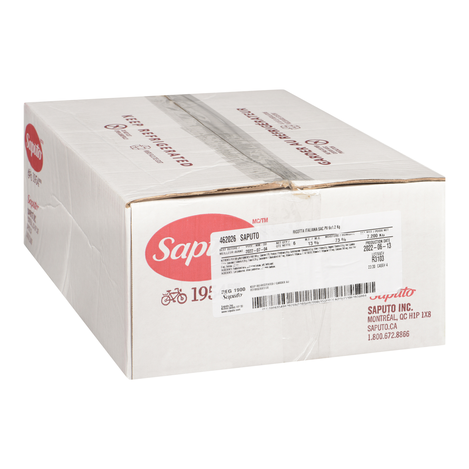 Saputo Fromage Ricotta L'Italiana 13% M.G. - Répertoire des aliments ...