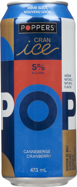 Poppers Cran Ice CANETTE - Répertoire des aliments québécois