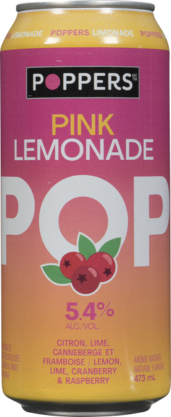 Poppers Pink Lemonade 5,4% 473mL - Répertoire des aliments québécois
