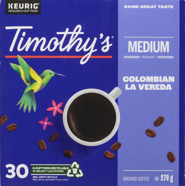 TIMOTHYS KCUP RS COLOMBIEN LA VEREDA 30CT - Répertoire des aliments ...